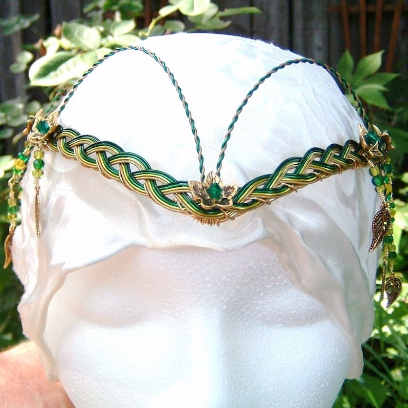 Emerald Celtic Irish Wedding Circlet Tiara the Galadriel | Etsy