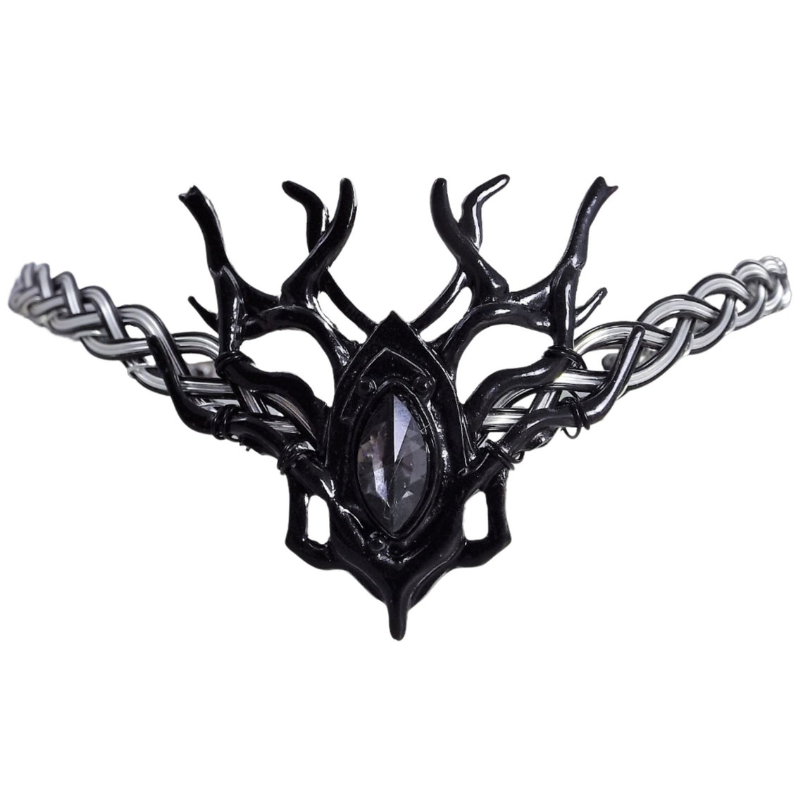 Celtic Black Woodland Circlet Crown Elven Wedding Headpiece - Etsy