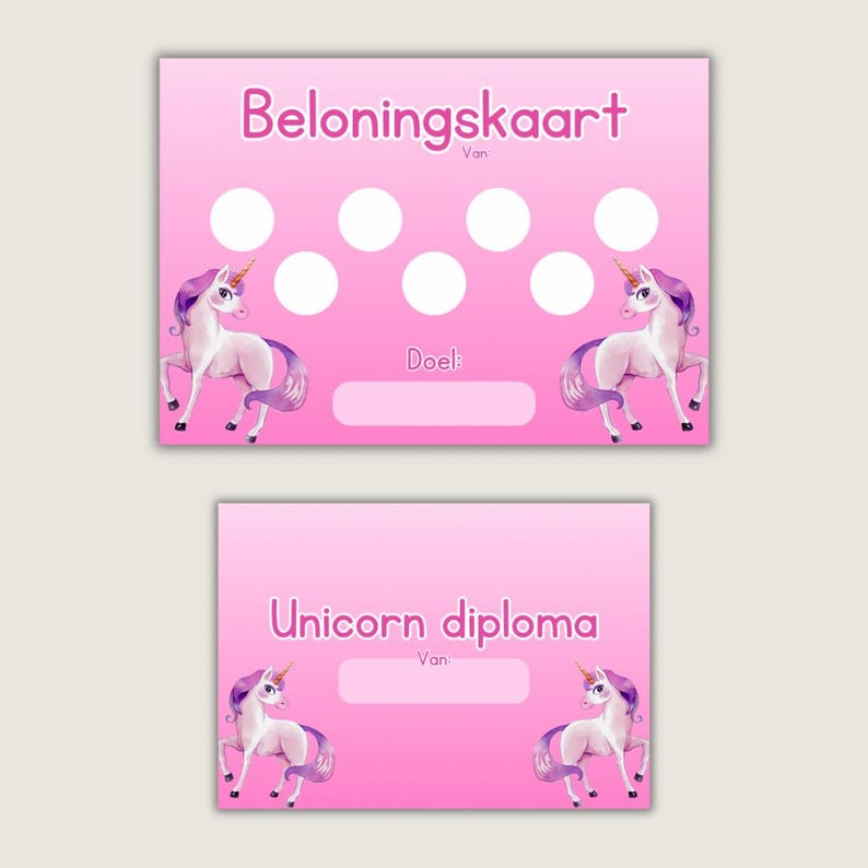 Unicorn Reward Chart + Diploma - Etsy