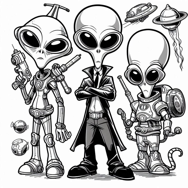 Galactic Adventures: Alien Coloring Extravaganza24 Pages, Alien ...