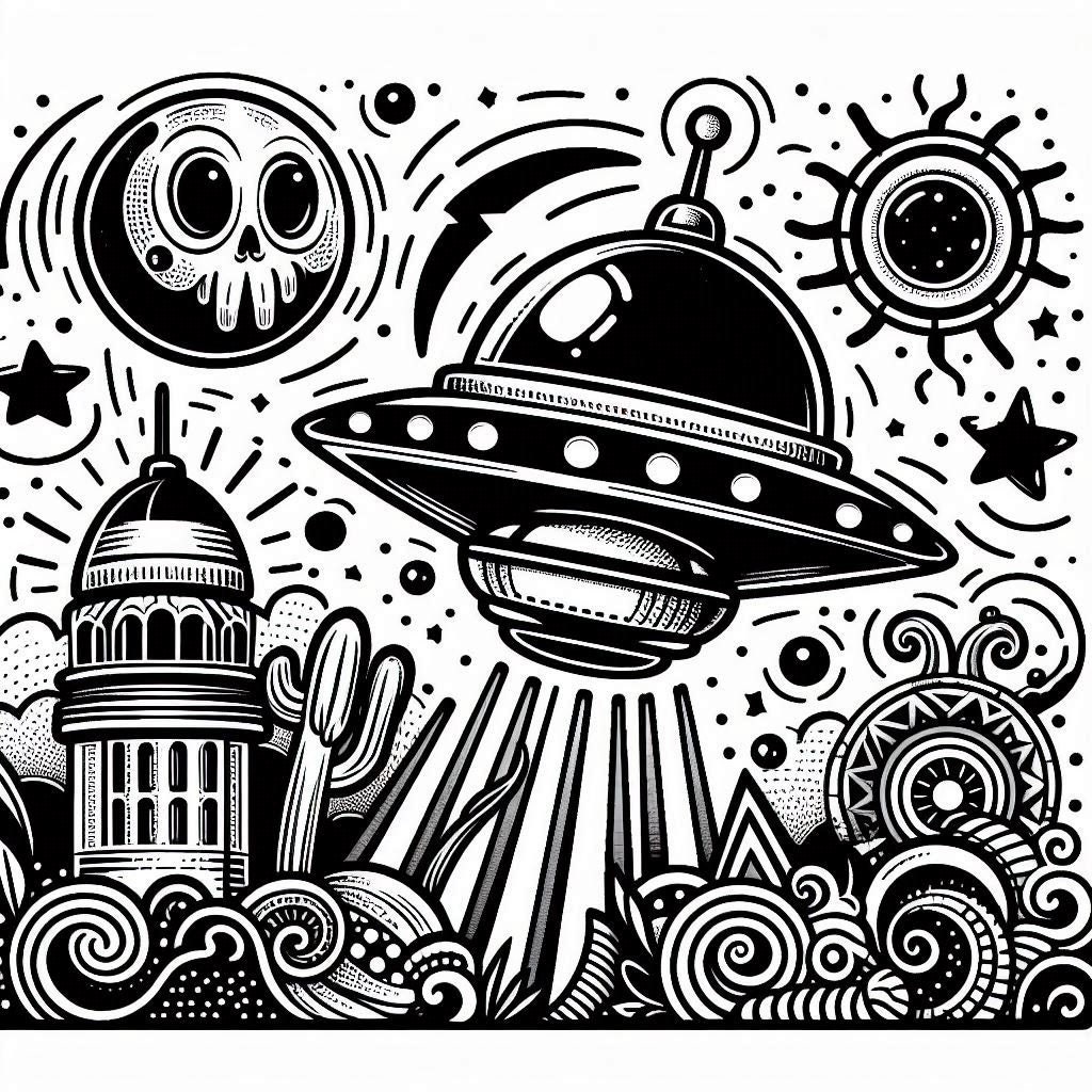 Galactic Adventures: Alien Coloring Extravaganza24 Pages, Alien ...