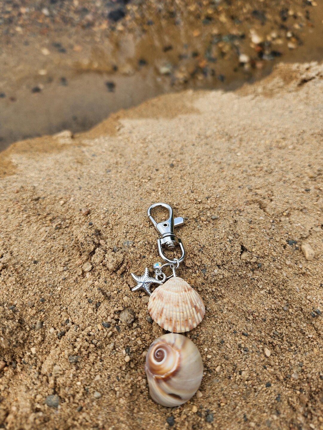 Sea Shell, Keychain, Beach, Star Fish, Shell, Rhinestone, Charm ...