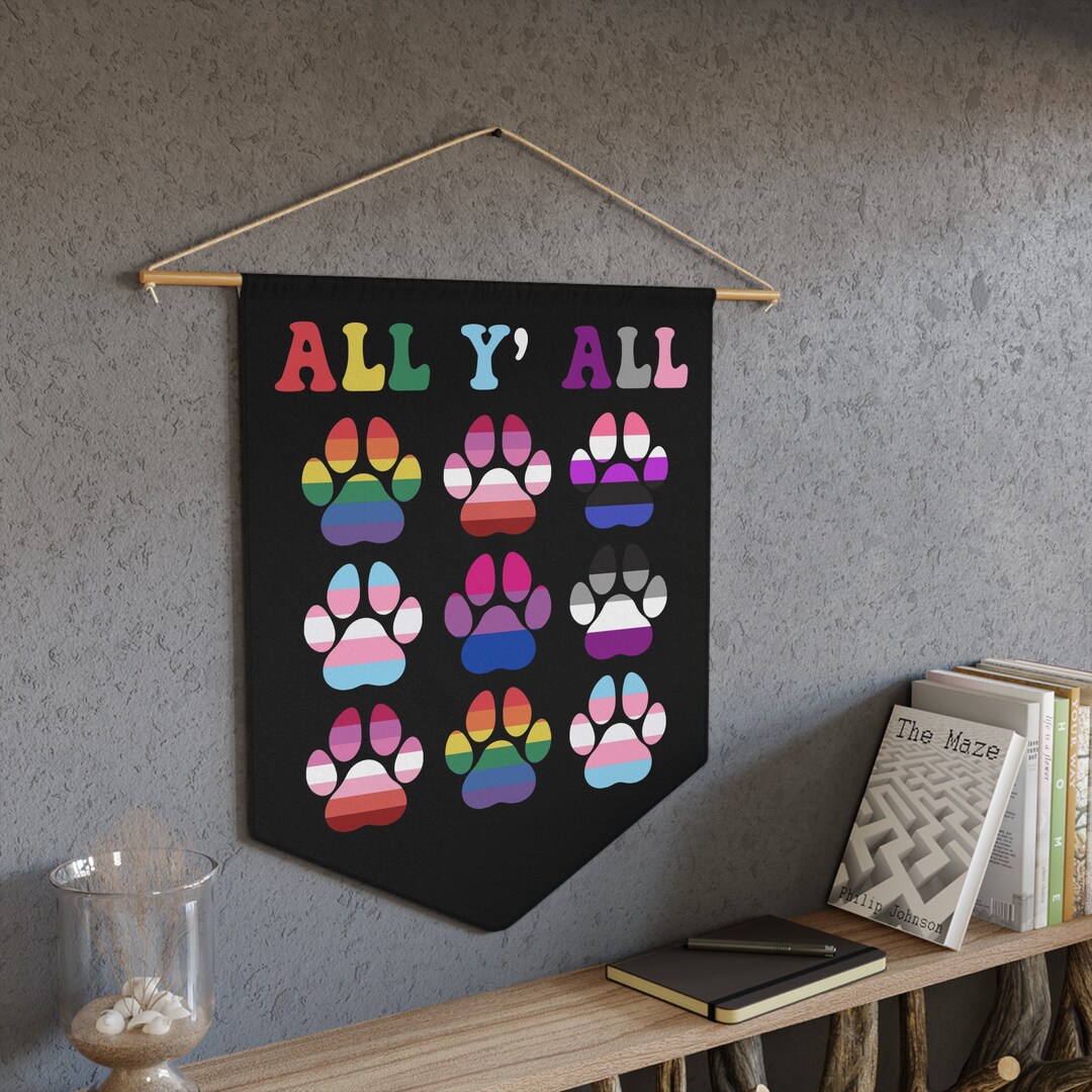 Dog Paw LGBTQ Pennant LGBT Pride Flag Wall Decor - Etsy