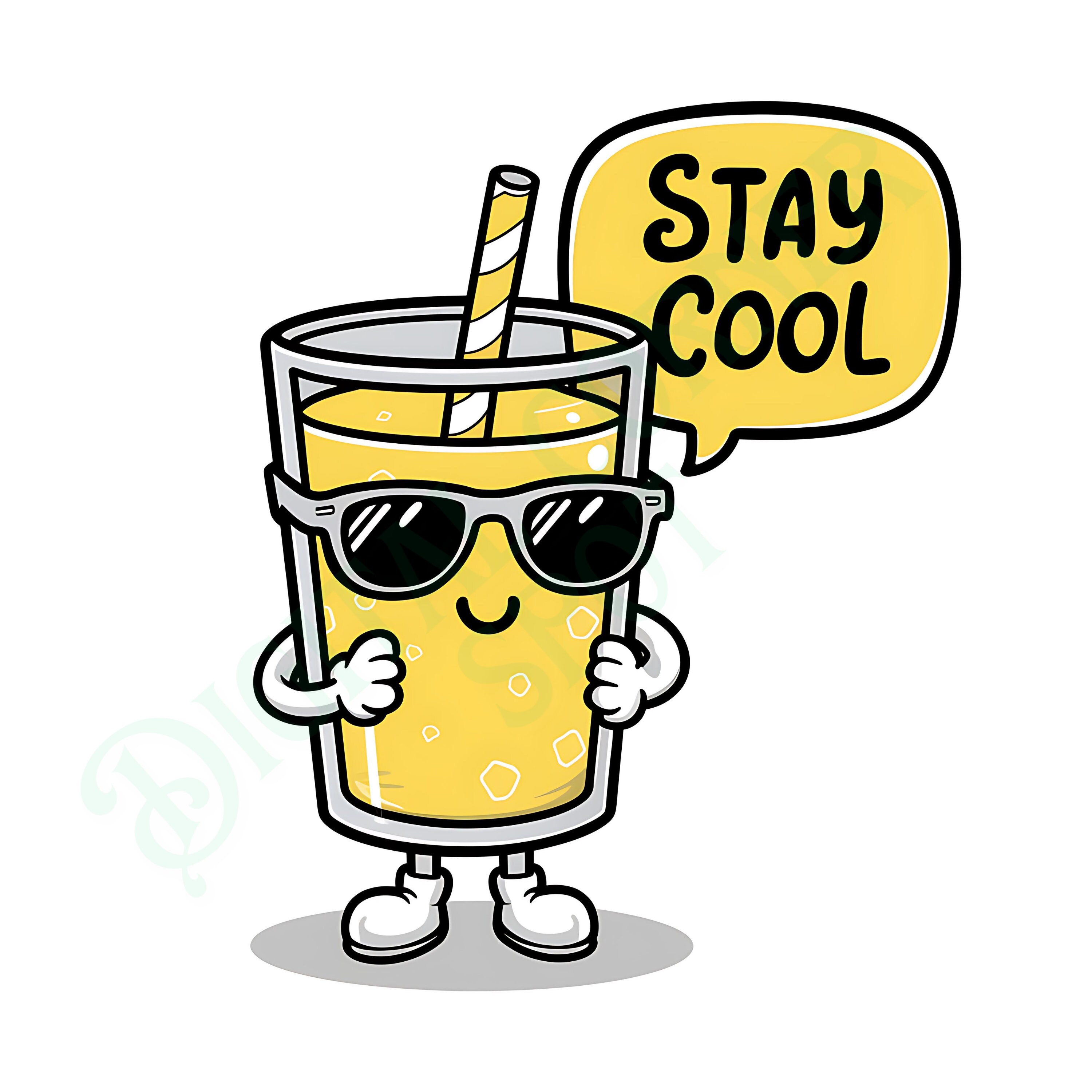 Kawaii Lemonade Character Illustration, Stay Cool, Sunny Days, Kawaii ...