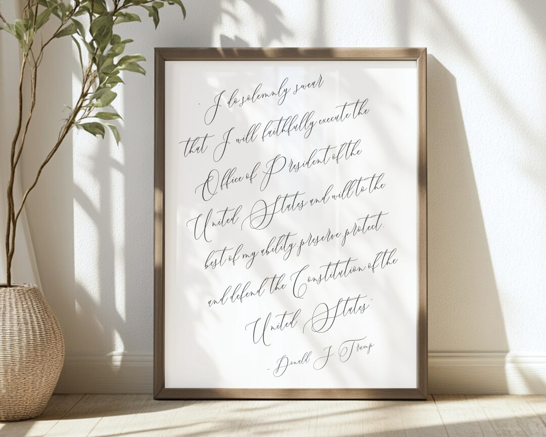 Presidential Oath of Office Wall Art | U.S. Constitution Quote ...