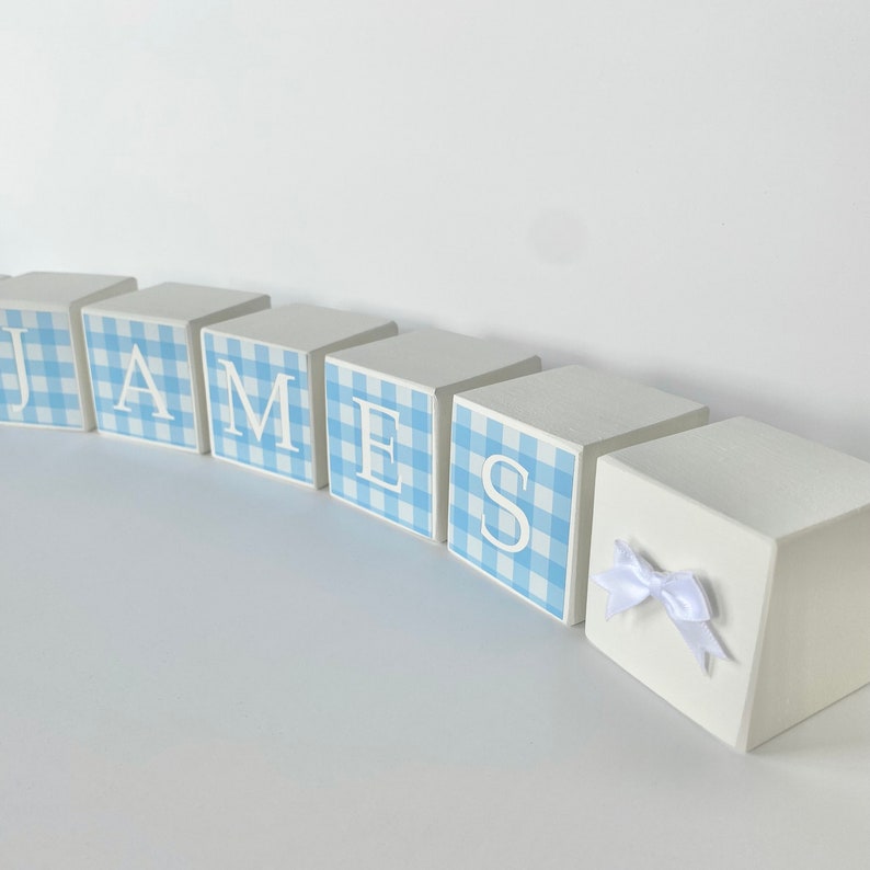 Baby Boy Shower Decorations Baby Shower Gingham Party Decor Blocks ...