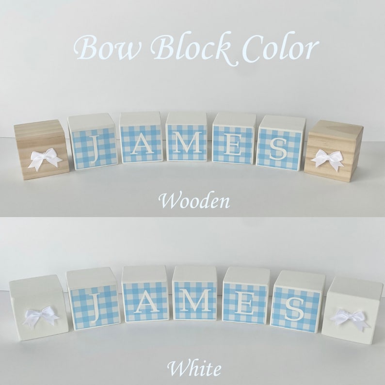 Personalized Baby Name Decor Custom Baby Name Blocks Blue Gingham ...
