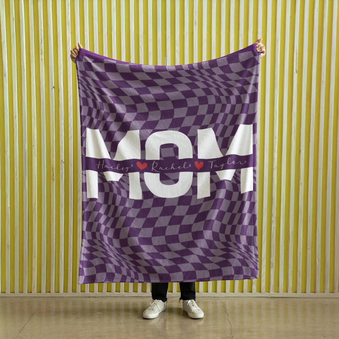 Custom Checkered Mom Blanket: Personalized Family Throw - Etsy