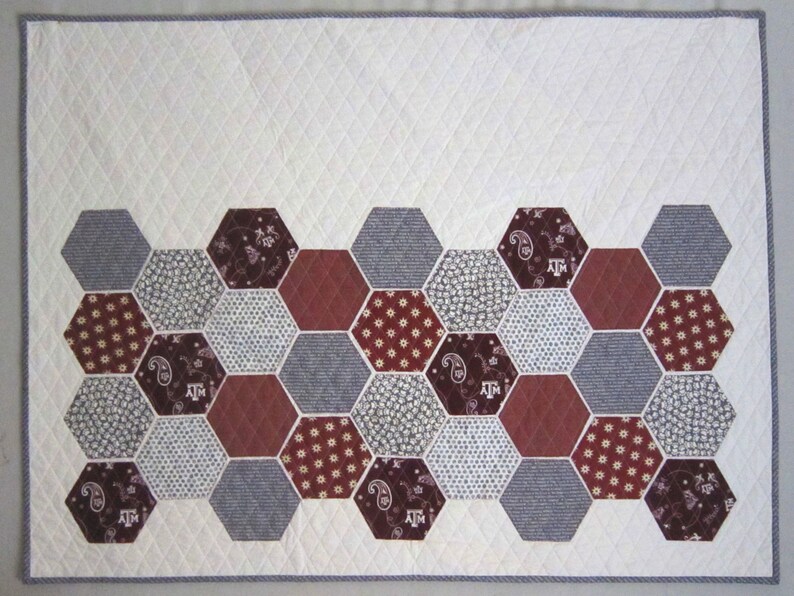 COLLEGIATE SERIES Texas A & M Hexagons Quilt From Quilts by Elena ...