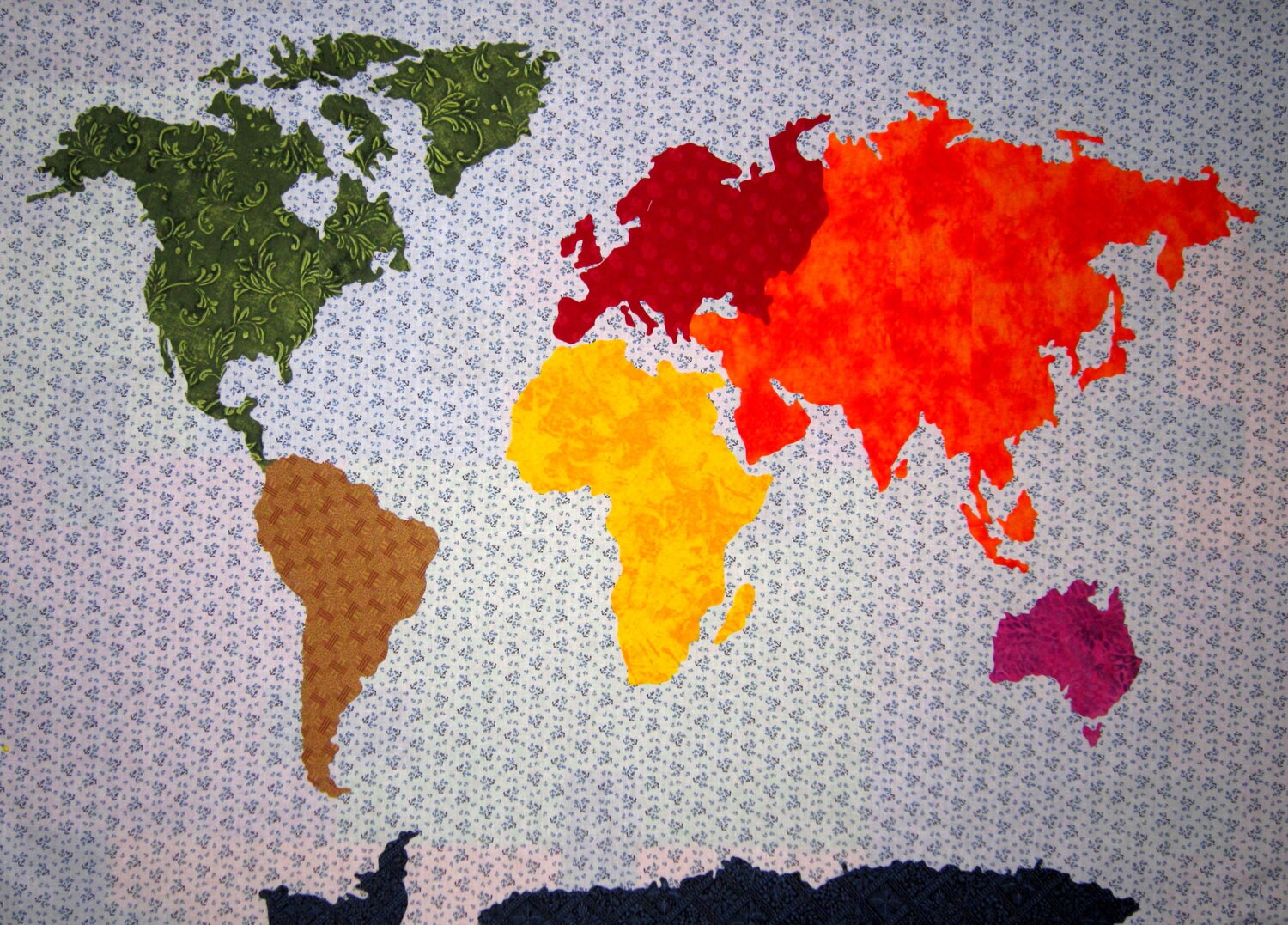 OUR WORLD Patchwork Map Quilt Pattern Full Sized Templates and Clear ...