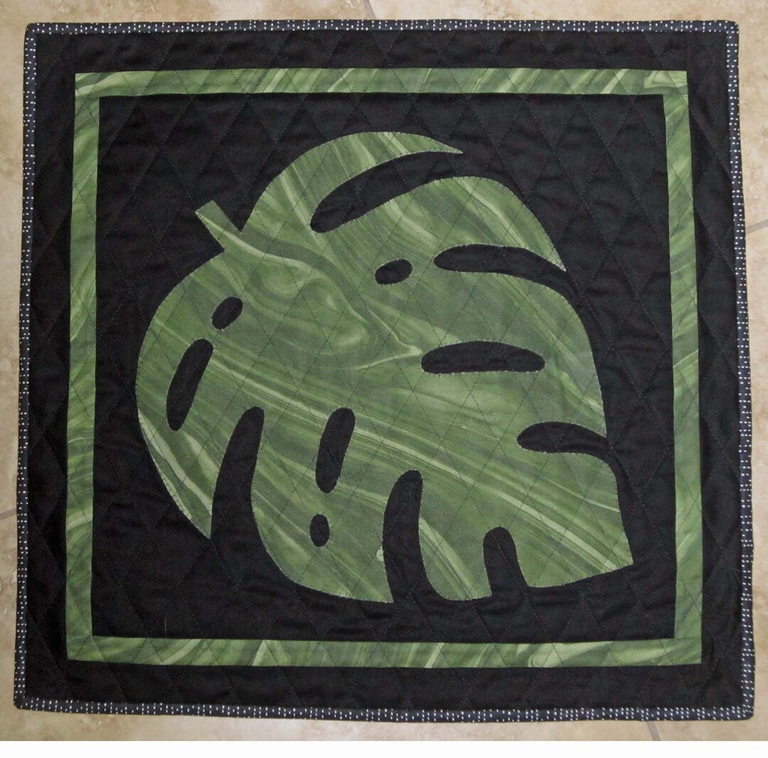 MONSTERA Mini Quilt From Quilts by Elena Wall Hanging Table Topper ...