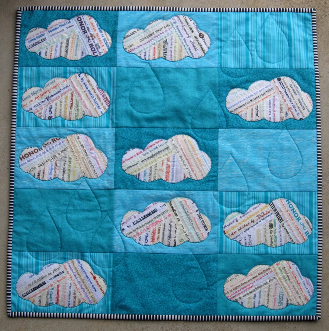 CLOUDY and COOL Selvage Cloud Quilt From Quilts by Elena - Etsy