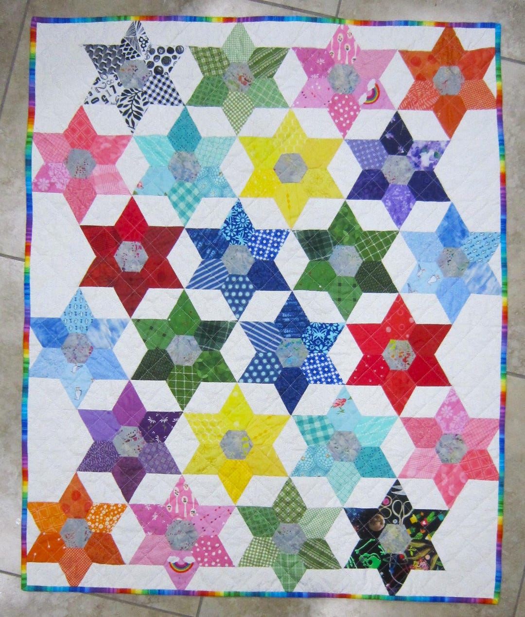 RAINBOW STARS English Paper Piecing Hand Pieced From Quilts by Elena - Etsy