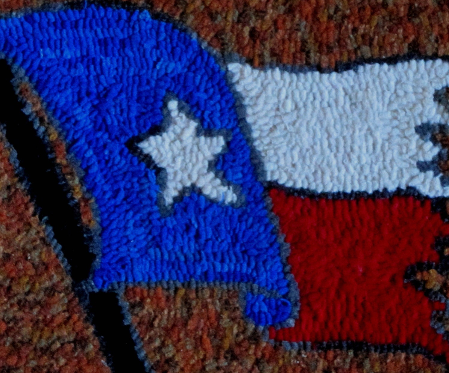 TEXAS FLAG Primitive Hooked Rug From Quilts by Elena | Etsy