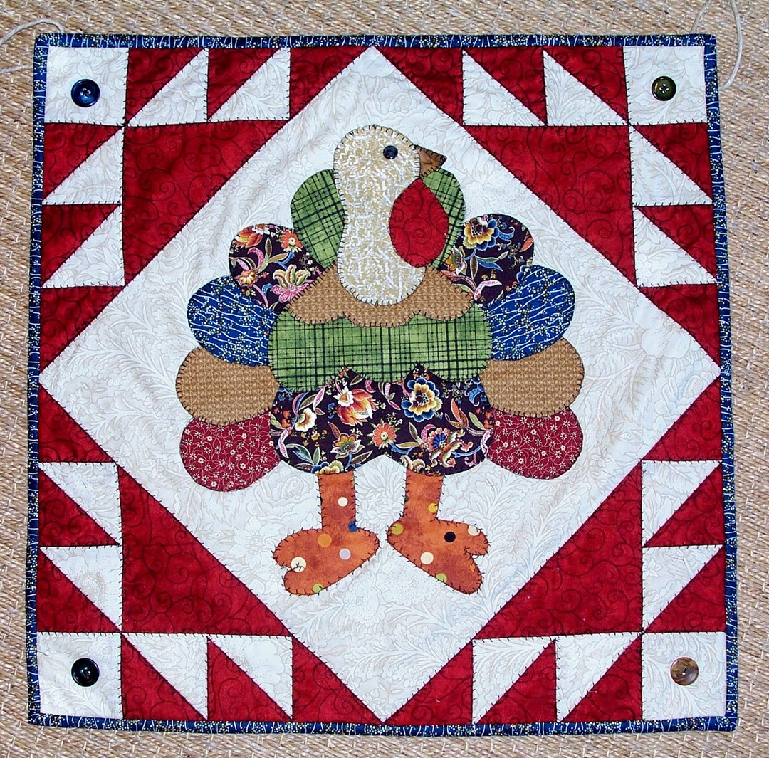 TURKEY LURKEY Thanksgiving Fall Quilt Pattern From Quilts by Elena - Etsy