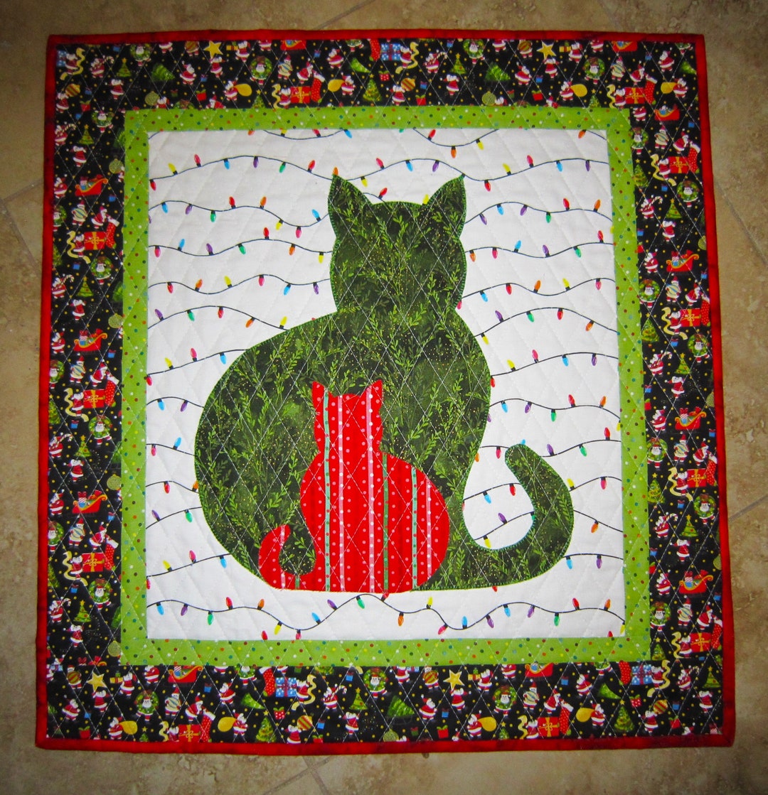 Christmas SIDEKICK Cat Applique Wall Hanging Quilt From Quilts by Elena ...