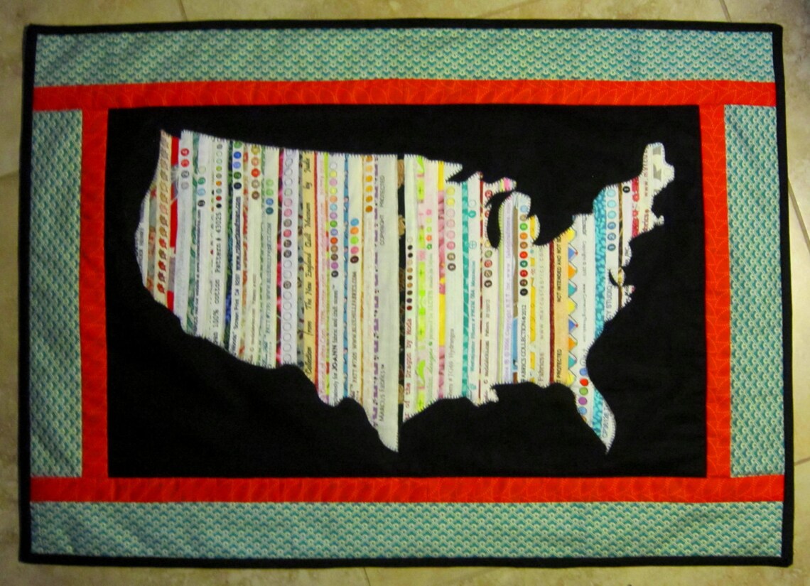 USA Selvage Silhouette Quilt Pattern From Quilts by Elena - Etsy