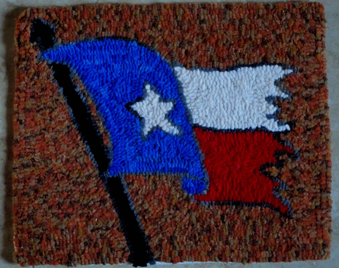 TEXAS FLAG Primitive Hooked Rug From Quilts by Elena - Etsy