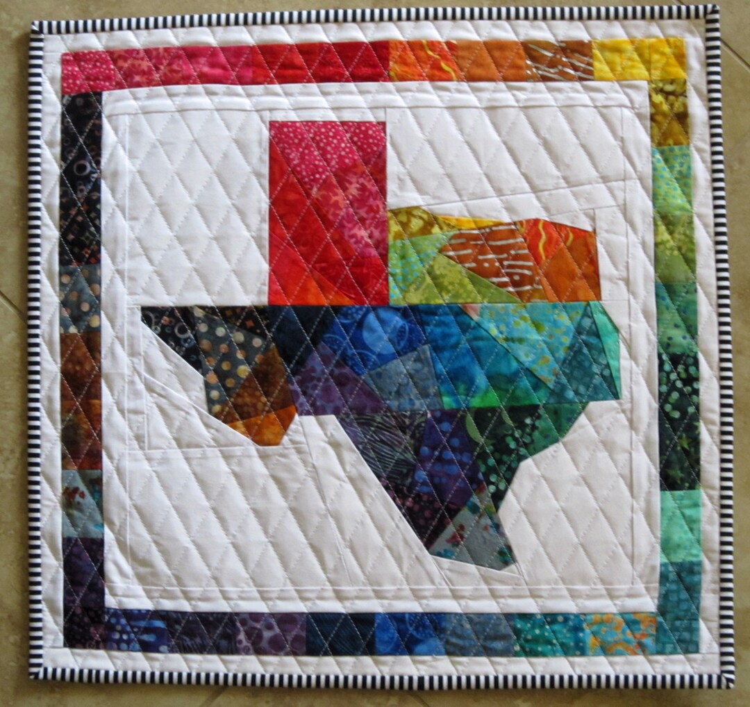 TEXAS Silhouette Outline Quilt From Quilts by Elena Wall Hanging Table ...