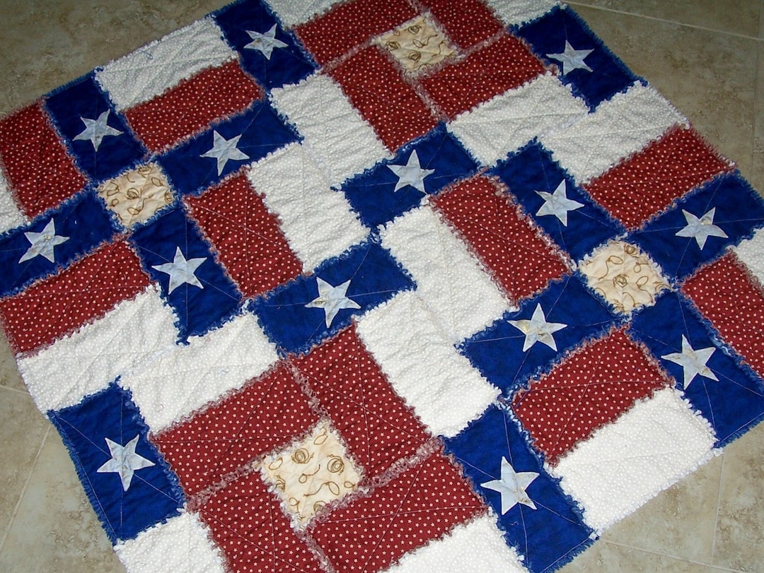 TEXAS FLAG RAG Quilt Pattern Can Be Made With Regular Cottons or ...