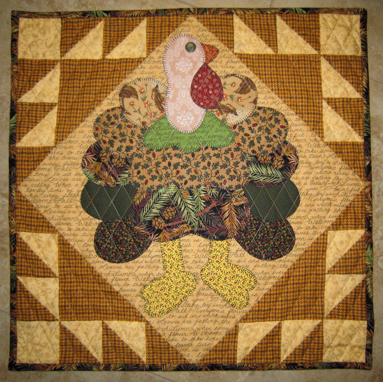 TURKEY LURKEY Thanksgiving Fall Quilt Pattern From Quilts by Elena - Etsy