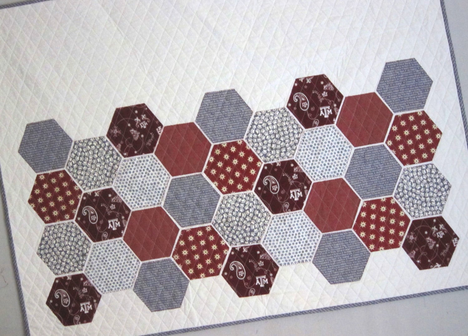 COLLEGIATE SERIES Texas A & M Hexagons Quilt From Quilts by Elena ...
