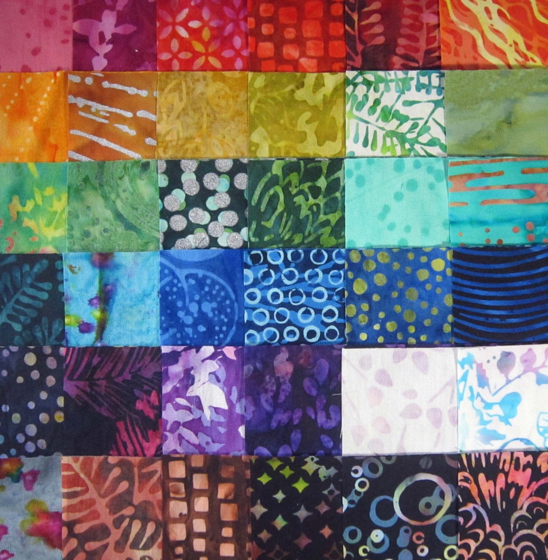 5 Charm Squares Pack 36 DIFFERENT Batiks Cotton Fabrics FREE Color ...