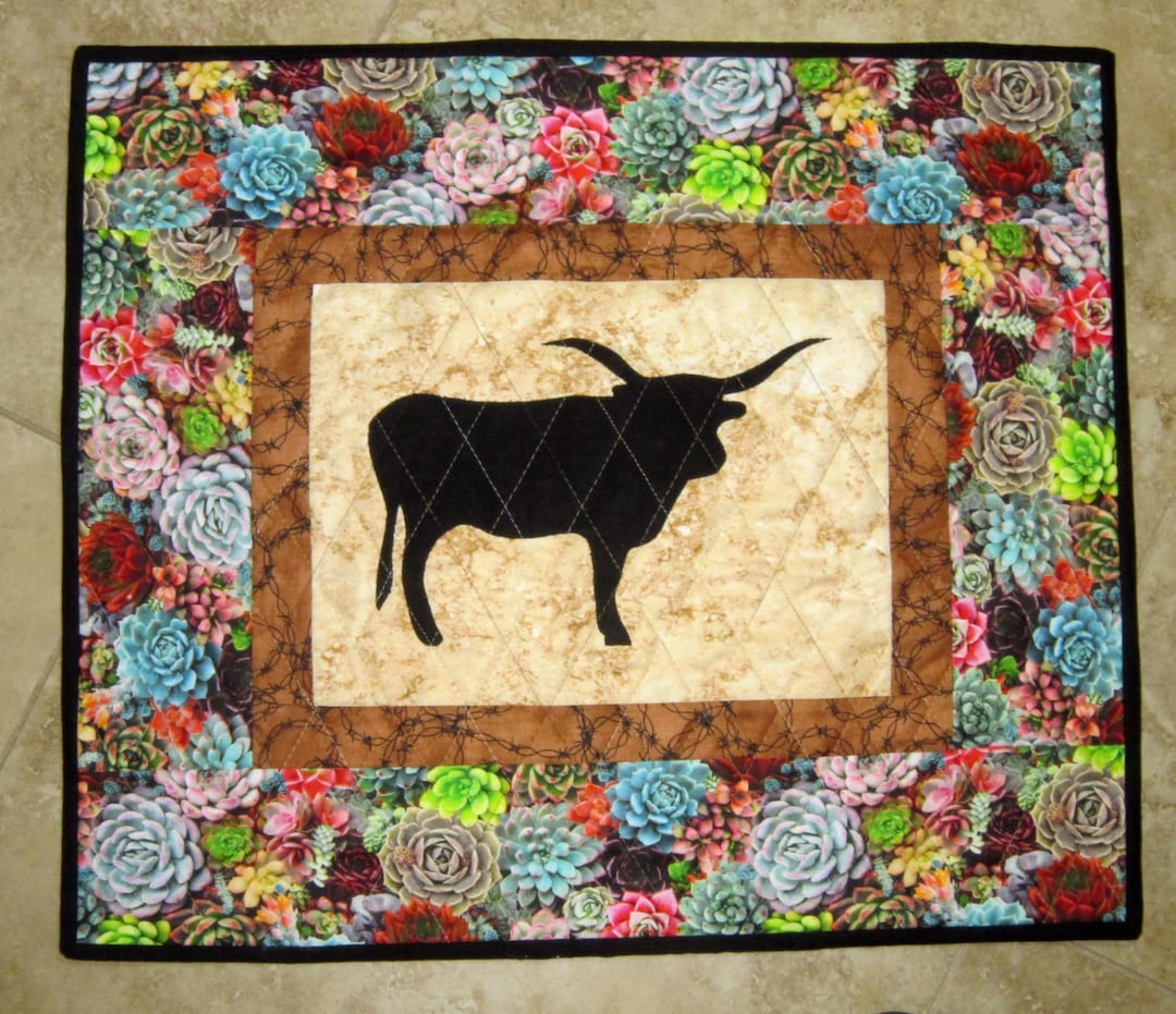 LONGHORN a Texas Silhouette Quilt From Quilts by Elena Table Topper ...