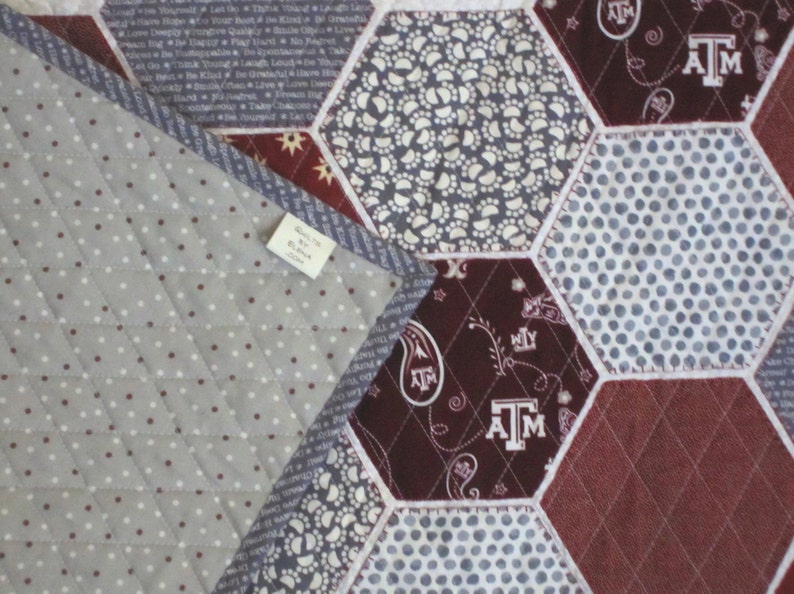 COLLEGIATE SERIES Texas A & M Hexagons Quilt From Quilts by Elena ...