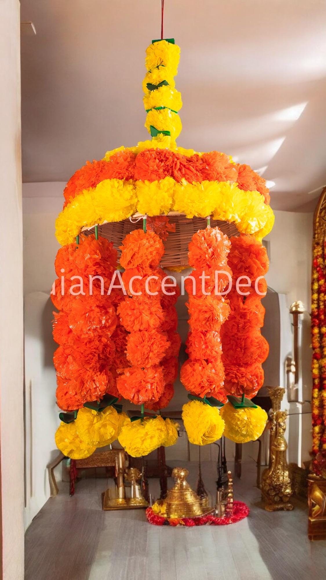 Genda Tokari/jhoomar Marigold Chandelier Indian Wedding Decor ...