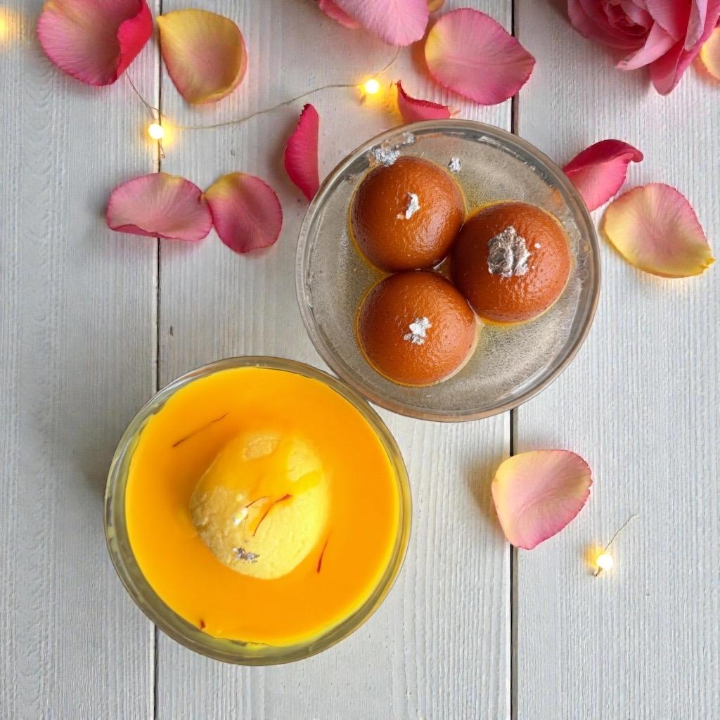 Gulab Jamun + Rasmalai Candle in Glass Bowl | Indian Dessert Candle ...