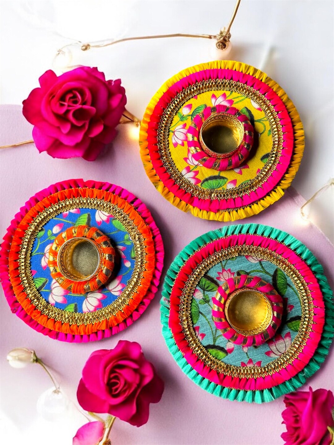 Pichwai & Frill Rangoli Mats | Diwali Home Decor, Indian Festive ...