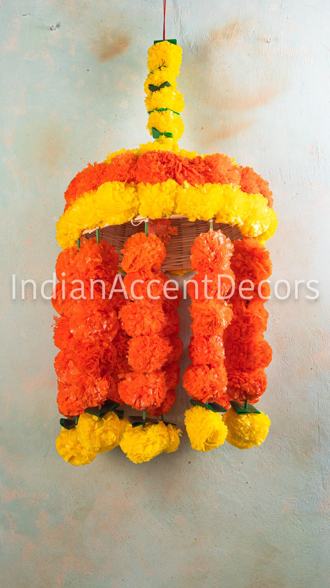 Genda Tokari/jhoomar | Marigold Chandelier | Indian Wedding Decor ...