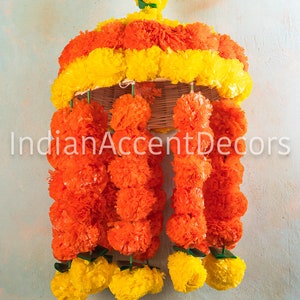 Genda Tokari/jhoomar | Marigold Chandelier | Indian Wedding Decor ...