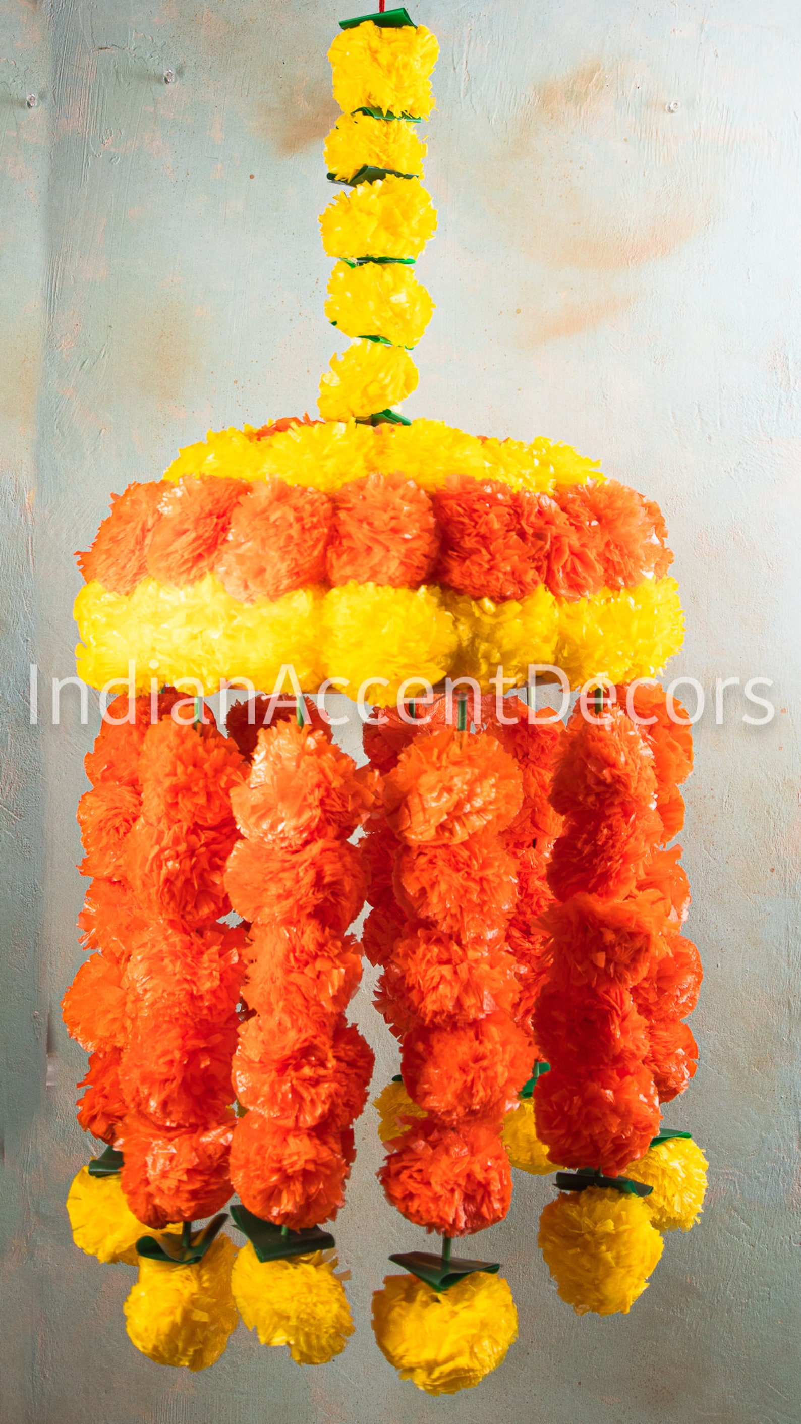 Genda Tokari/jhoomar | Marigold Chandelier | Indian Wedding Decor ...