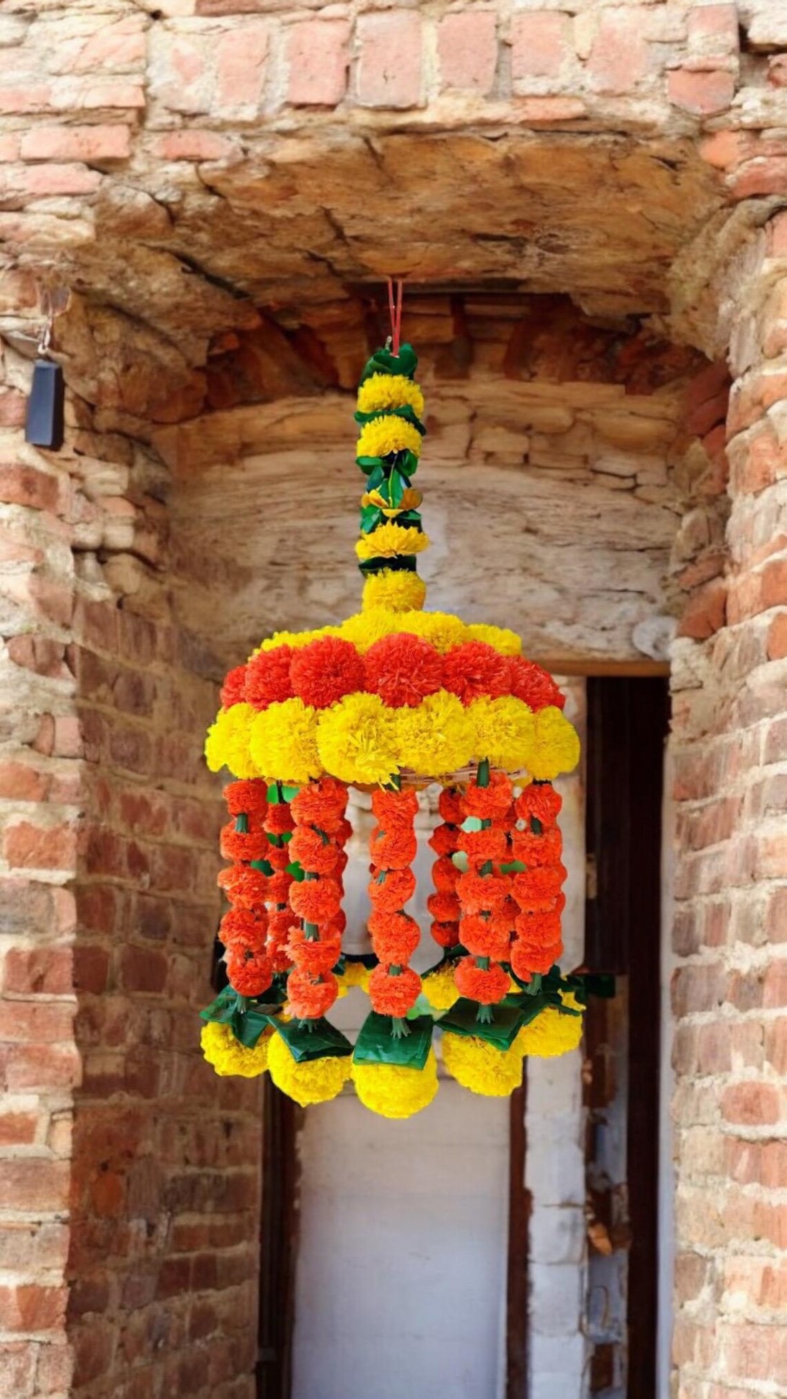 Genda Tokari/jhoomar | Marigold Chandelier | Indian Wedding Decor ...
