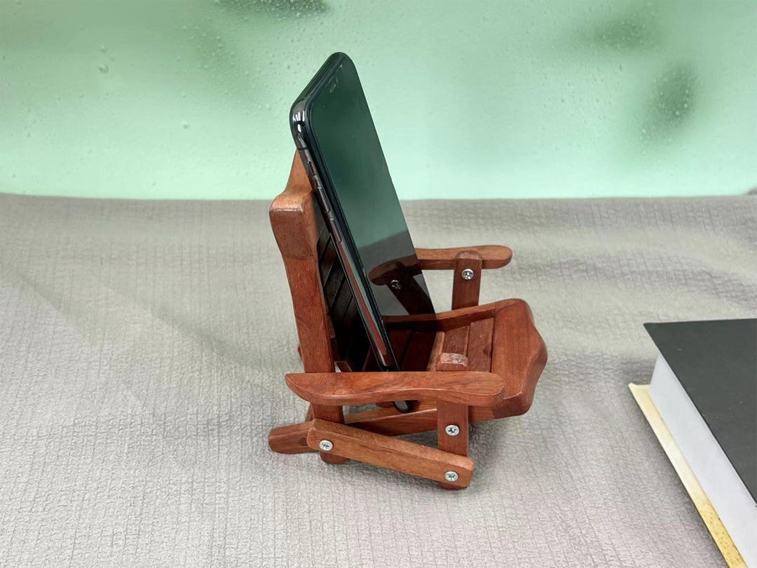Unique Wooden Fold Chair Phone Stand for Dinning Table Decor Gifts ...