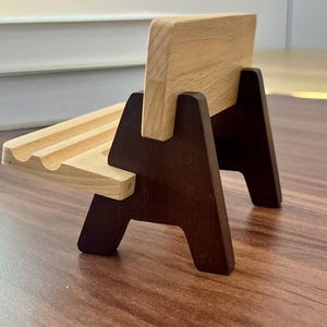 Cute Wooden Chair Phone Holder for Desktop, Unique Chair Cell Phone ...