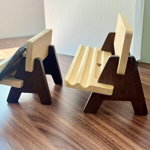 Cute Wooden Chair Phone Holder for Desktop, Unique Chair Cell Phone ...