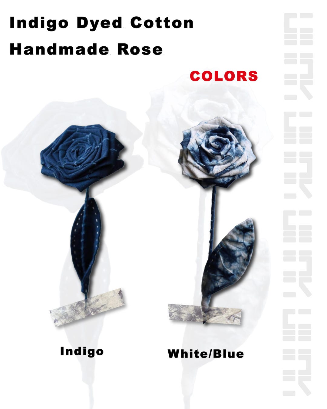 Indigo Dyed Cotton Roses Handmade Home Decoration, Decorative ...