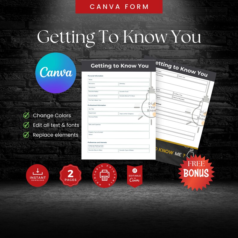 Getting to Know You Printable, Coworker Questions, All About Me Survey ...