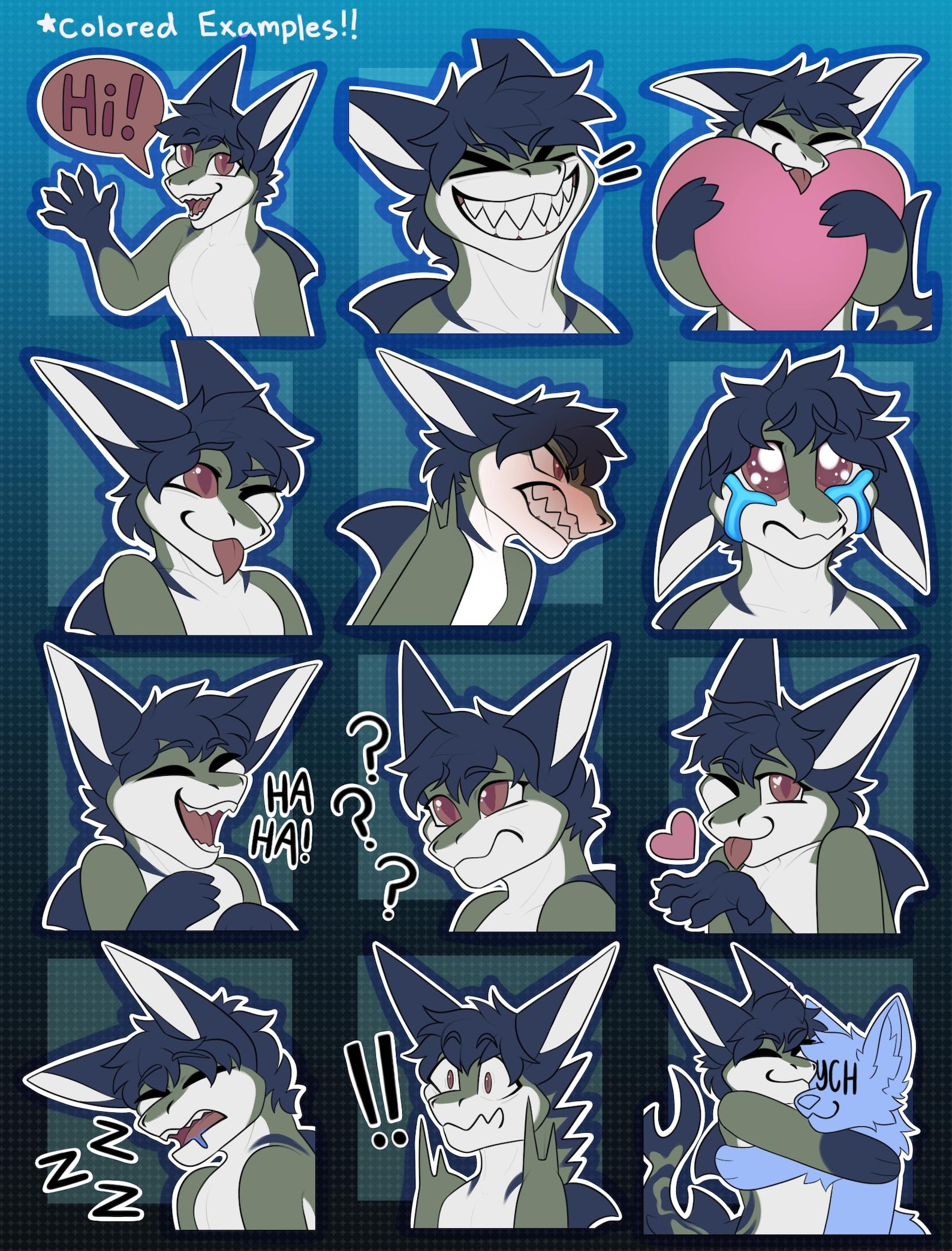 Digital Shark Furry Emote/sticker Bases (pack 1) - Etsy