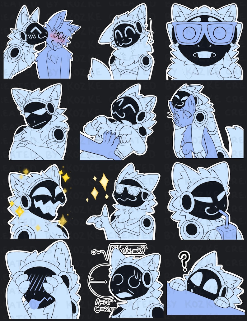 Digital Protogen Furry Emote/sticker Bases (pack 6) - Etsy