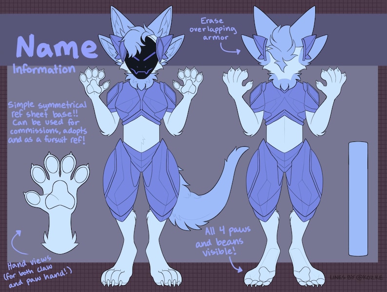 Furry Protogen Symmetrical Reference Sheet Base - Etsy