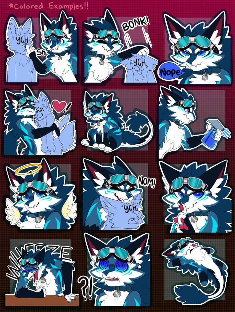 Digital Novabeast Furry Emote/sticker Bases (pack 3) - Etsy