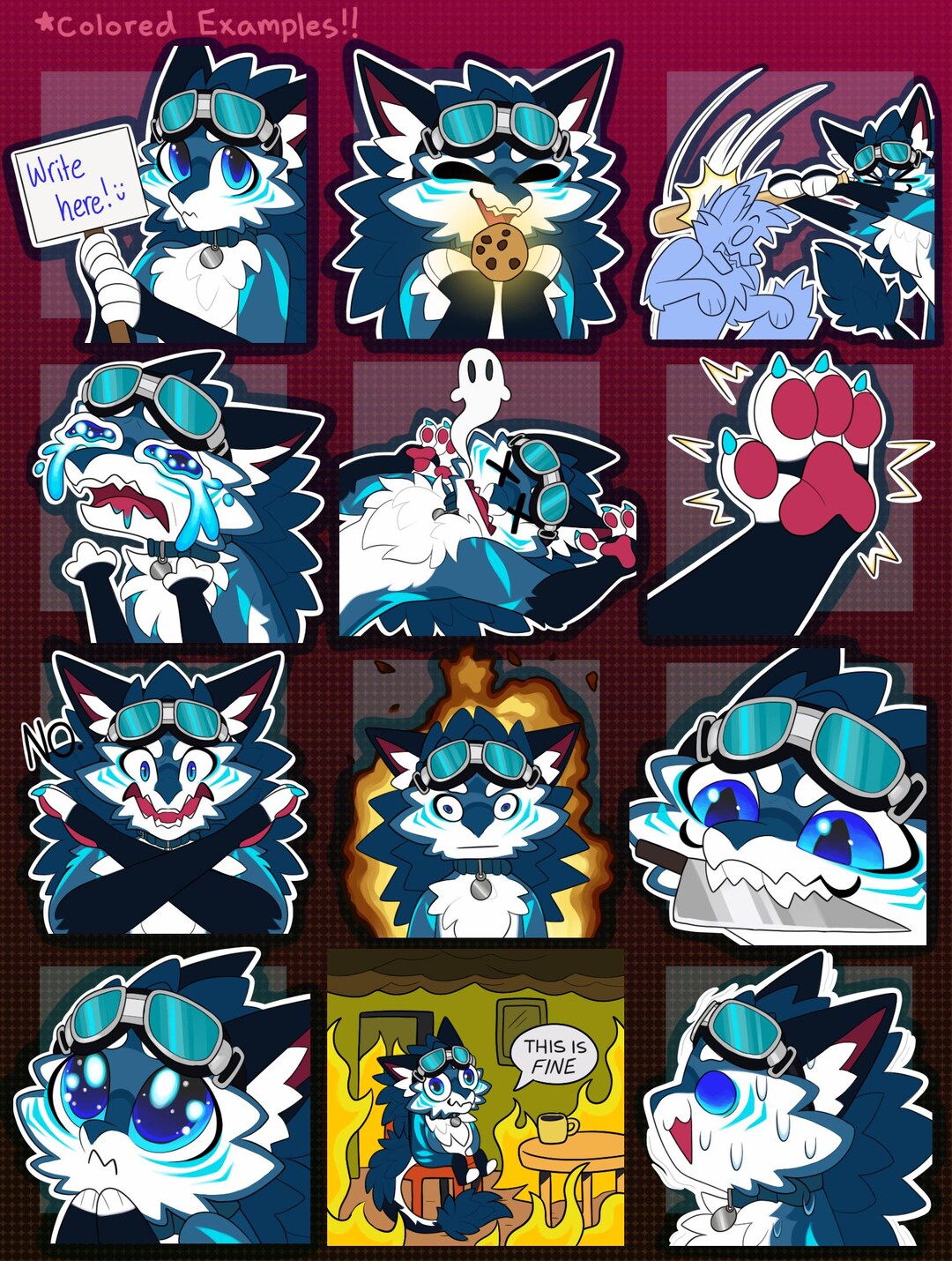 Digital Novabeast Furry Emote/sticker Bases (pack 5) - Etsy