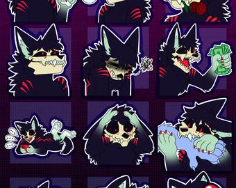 Digital Skulldog Furry Emote/sticker Bases (pack 9) - Etsy
