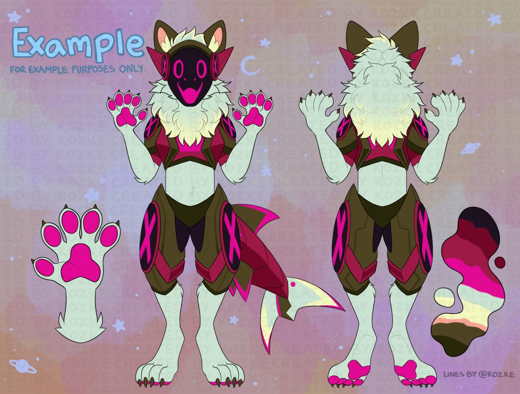 Furry Protogen Symmetrical Reference Sheet Base - Etsy