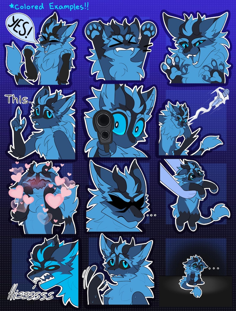 Digital Nardoragon Furry Emote/sticker Bases (pack 4) - Etsy