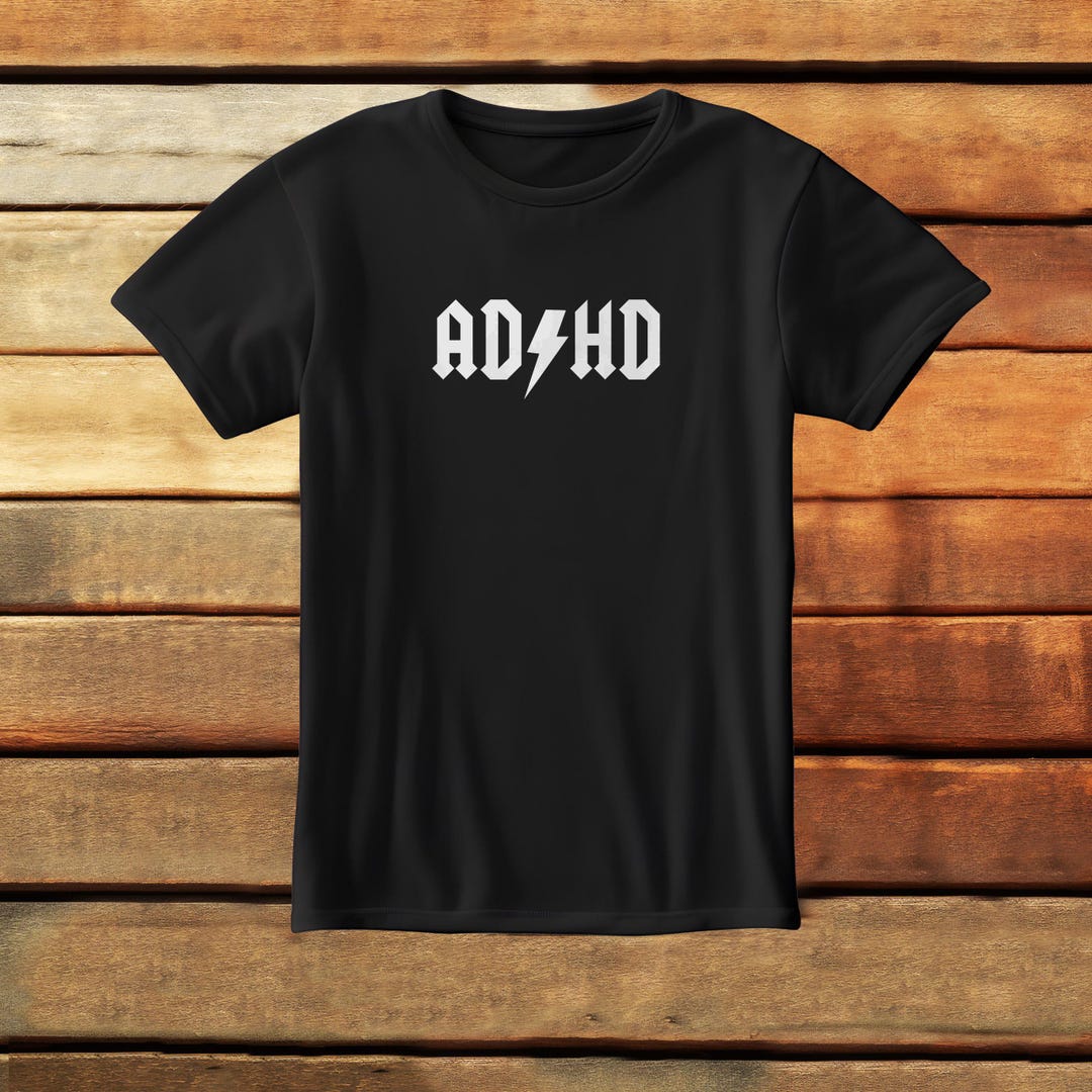 ADHD/ACDC Mashup Mens Tshirt Rock n Roll Meets Random Thoughts - Etsy